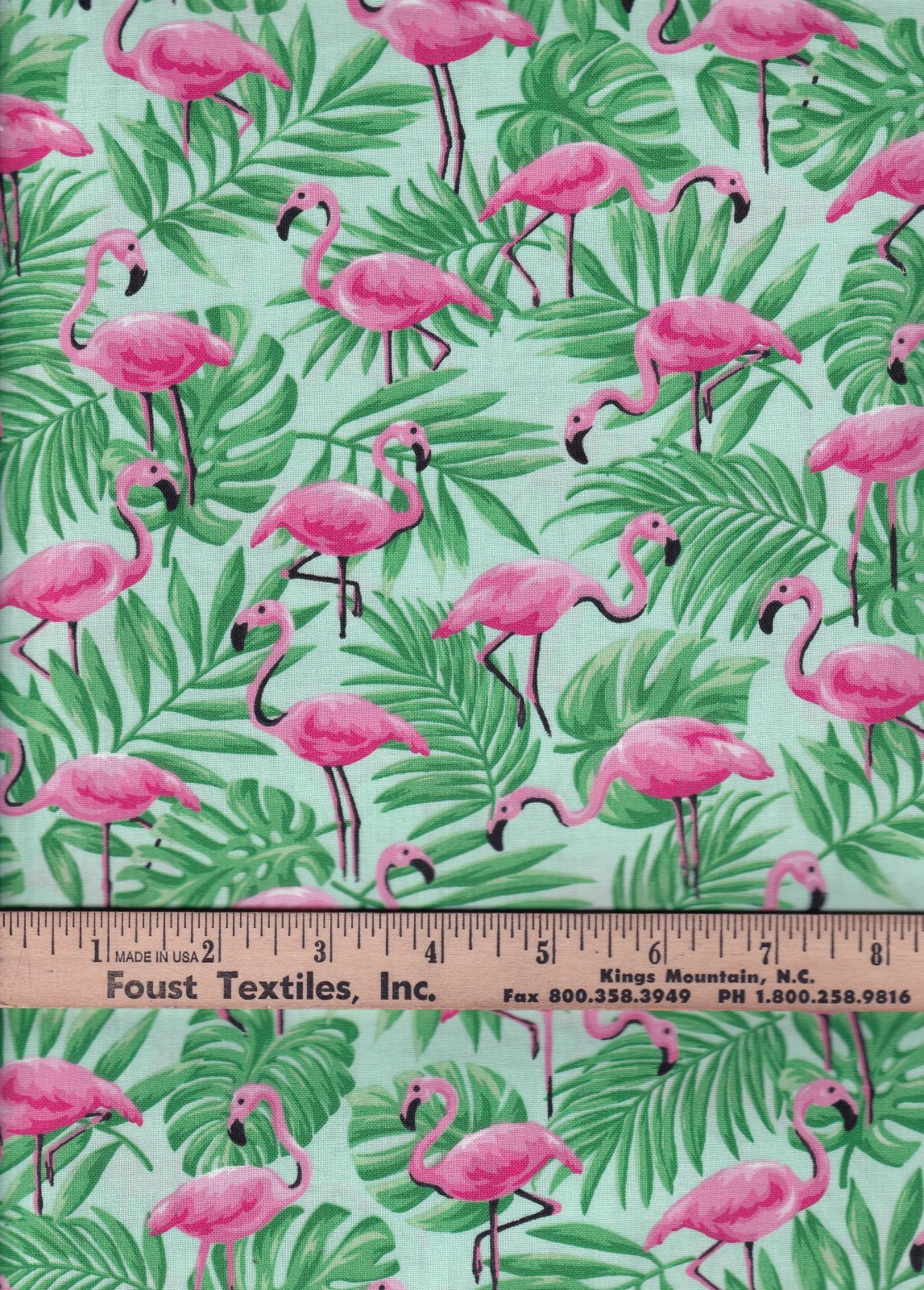 $50 Whole 8 Yard Bolt - Flamingos on Palm Leaves - Fabric Traditions ...