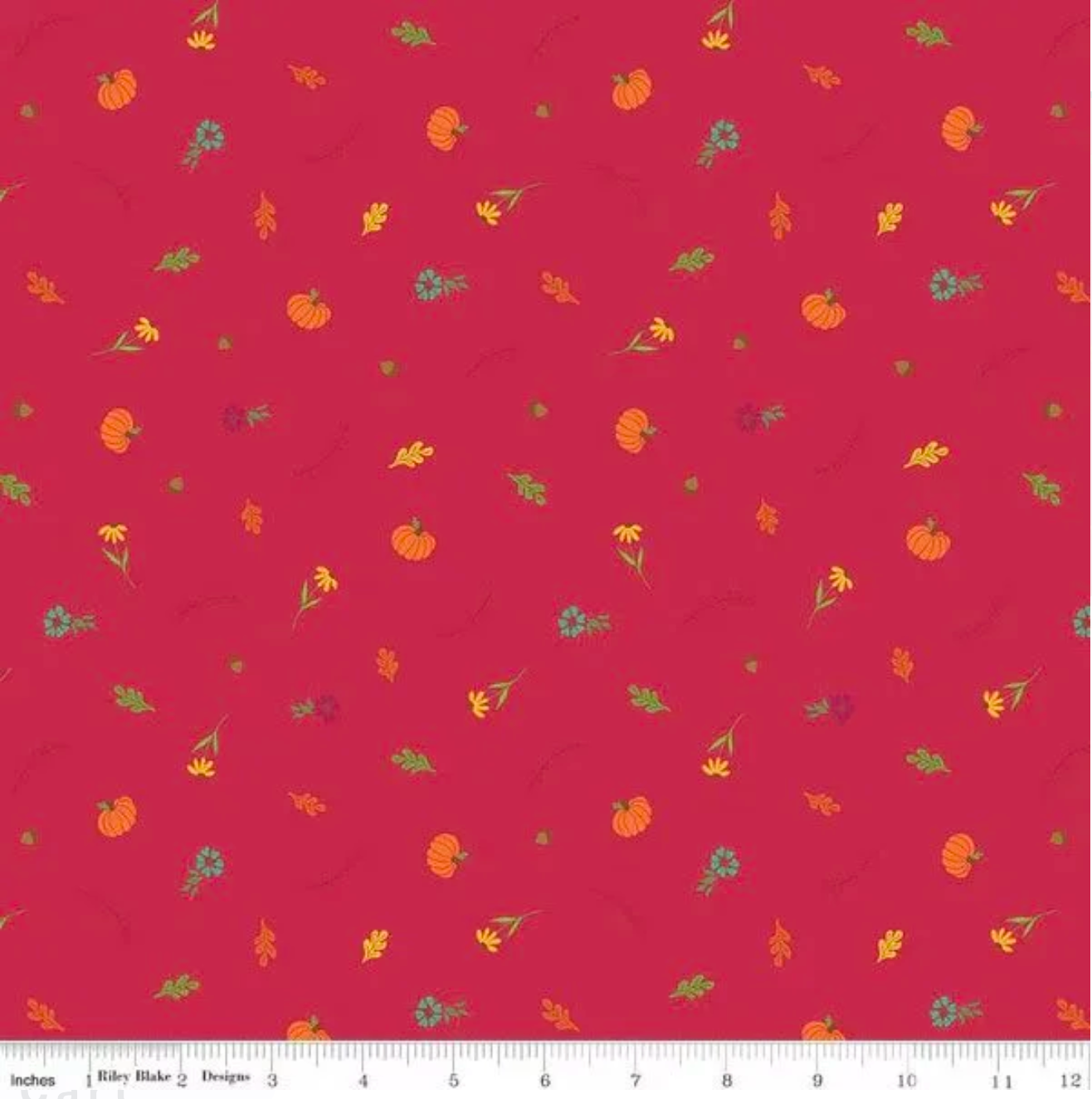 $50 Whole 7 Yard Cut Autumn Afternoon Fall Toss Berry by Riley Blake D ...